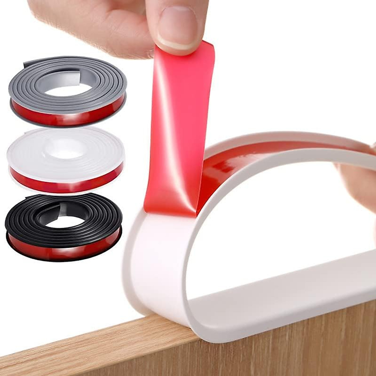 Veneer Edge Banding, Soft Self Adhesive U Shape Edge Banding, 9.8Ft Rubber Furniture Corner Protectors, Edge Protector for Desk Cabinet Repair U9mmx3m-Black