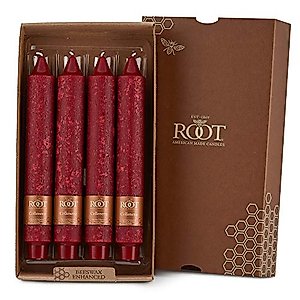 Root Candles 51978 Unscented Timberline Collenette 9-Inch Dinner Candles, 4-Count, Garnet