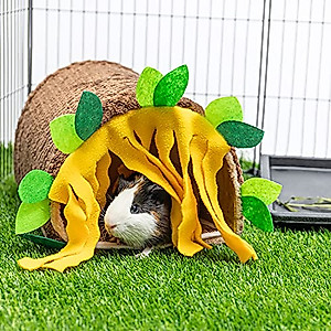 Guinea Pig Tunnel House - Small Animal Hideout Tube Cage House for Hamster Rat Mice Parrot Chinchilla Hedgehog Flying Squirrel - Playing Sleeping Resting Fleece Warm Bed Plush Nest Habitats