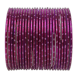 Efulgenz Indian Bangles Set Indian Bangles for Women Bollywood Plain Metal Bangles Bracelet Purple Bangles Indian Costume Jewelry for Women