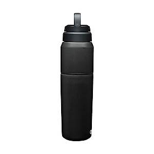 CamelBak MultiBev Water Bottle & Travel Cup – Vacuum Insulated Stainless Steel – Black – 22oz bottle & 16oz cup