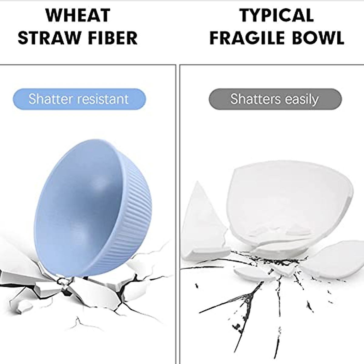 RUIBOLU (Set of 6 Unbreakable Cereal Bowls 24 OZ Microwave and Dishwasher Safe BPA Free E-Co Friendly Wheat Straw Fiber Lightweight Bowl (Tableware)