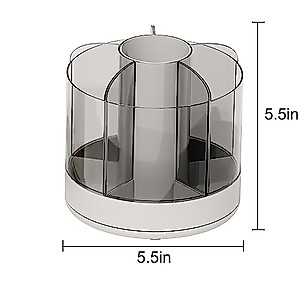 gianotter 360 Degree Rotation pen holder, 6 Slots Pencil Holder for Desk, desk organizers and accessories for Office Supplies, Home Office Art Supply Storage Box Caddy (White)