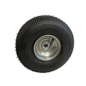 Harper Trucks 10" Pneumatic, 5/8" B.B, 2 1/4" Offset Hub, Replacement Wheel for Hand Truck or Dolly, 4.10/3.50-4 Silver/Black Chrome (4.5 x 3. inches /1 x 0 inches, 2 inches