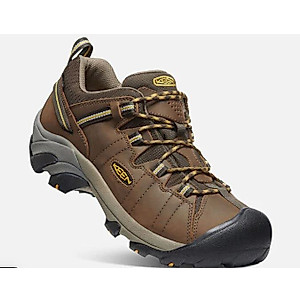 KEEN Men's Targhee 2 Low Height Waterproof Hiking Shoes, Cascade Brown/Golden Yellow, 9.5