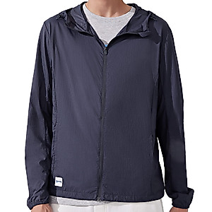 BENEUNDER UPF 50+ Outdoor Jackets Unisex, Full Zip-Up Lightweight Quick-Dry Jacket for Hiking Cycling Water Sports(Darkgray 170/92A)
