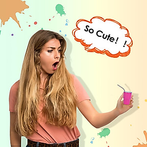 STFALI Cute Shot Glasses with Straw 2oz, Mini Shot Tumbler with Lid and Straw, Kawaii Insulated Tumblers for Espresso Coffee Spirits Cute Stuff Funny Gifts, Deep Pink