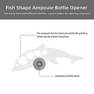 Horoper Ampoule Opener Glass Vial Breaker Bottle Opener Cutter, Ampoule Breaker, Fish Shape Glass Ampoule Bottle Opener Glass Ampule Opener Breaker Cutting Device,Cut The Ampoule