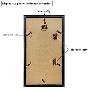 QUTREY 4x6 Black Collage Picture Frames Set of 2, 8 Openings Matted Collage Frame for 4x6 Pictures to Display 16 Multi Photos for Wall