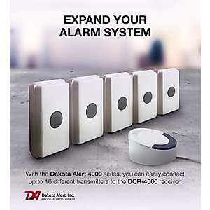 Dakota Alert Wireless Doorbell - UTDCR-4000 One Mile Long Range Wireless Door Bell 4000ft, Doorbell, Panic Button, Mailbox Alert System, Universal Transmitter & DCR-4000 Wireless Receiver