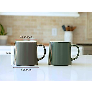 HONED Ceramic Large Coffee Mug Set of 2, 16 oz Coffee Cups, Handcrafted Unique Coffee Mugs or Tea Cup Set, Modern Coffee Mug for Home, Office or Gift, Dishwasher and Microwave Safe