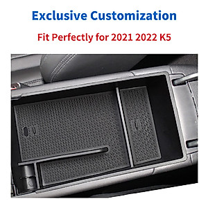 XXCIWP 2024 K5 Console Tray Center Console Organizer Tray for 2024 2023-2021 Kia K5 Console Tray Center Armrest Glove Storage Box for 2022 Kia K5 Gt Line Accessories K5 Armrest Secondary Storage Box