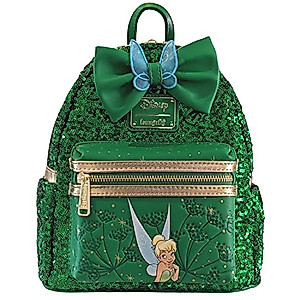 Loungefly Tinkerbell Green Sequin Mini Double Strap Shoulder Bag