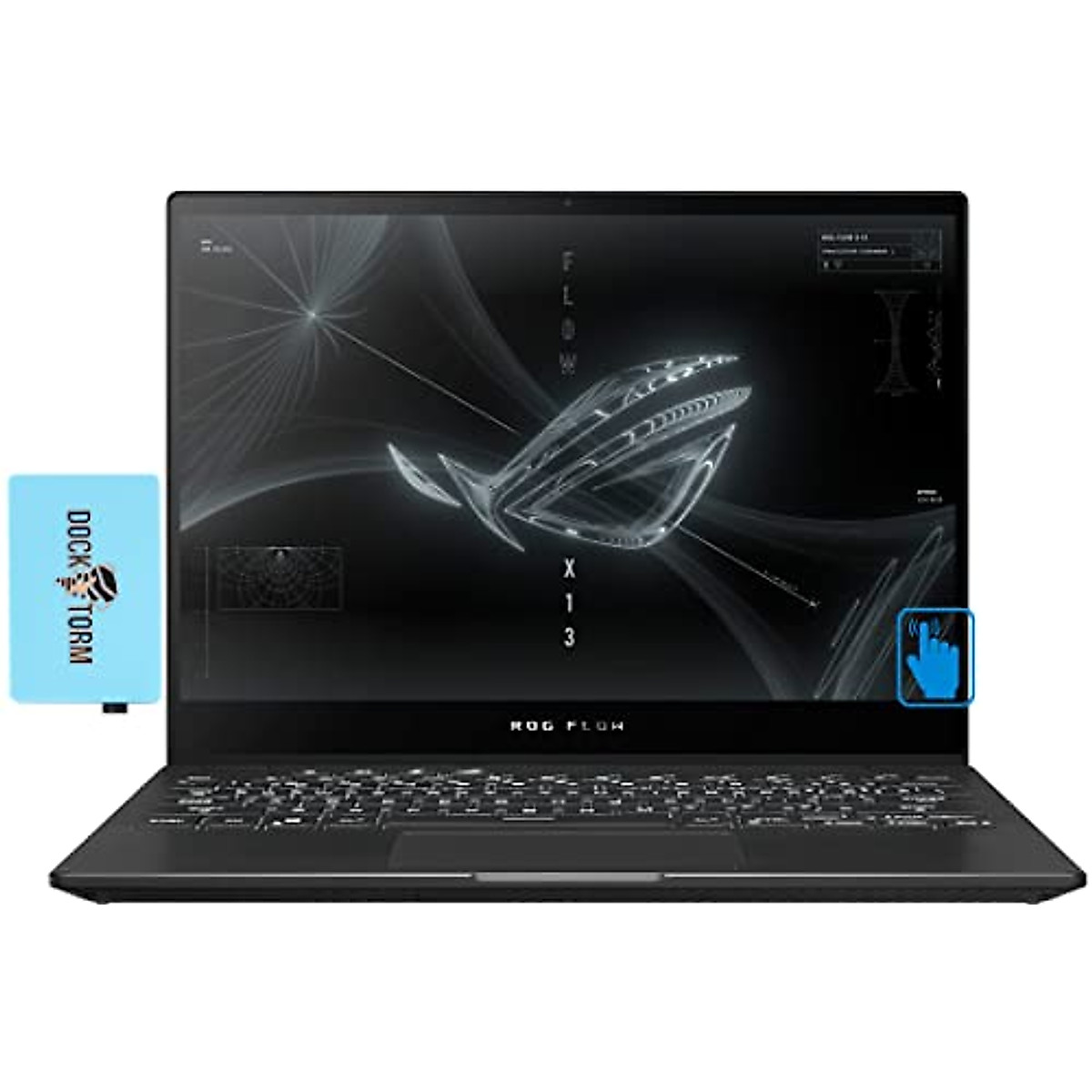 ASUS ROG 13.4" 120Hz WUXGA Touchscreen Gaming Laptop (AMD Ryzen 9 6900HS 8-Core, 16GB LPDDR5 6400MHz RAM, 1TB PCIe SSD, GeForce RTX 3050 Ti 4GB, Backlit KYB, Killer WiFi 6E, BT 5.2, Win 10 Pro) w/Hub
