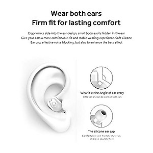 AIYIBEN Wireless Earphones, Wireless Sports Bluetooth Earphone Mini Earbud with Noise Cancelling for iPhone X/8/7/6s Plus Samsung Galaxy S8, S8 Plus (White)