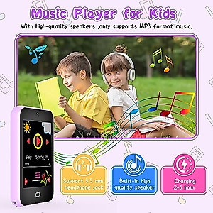 JYNZYUPO Kids Smart Phone Learning Toy Phone Gifts for Girls 3 4 5 6 Year Old Phone Touchscreen Learning Toy Christmas Birthday Gifts for 3 4 5 6 7 8 9 Year Old Girls with 8G SD Card