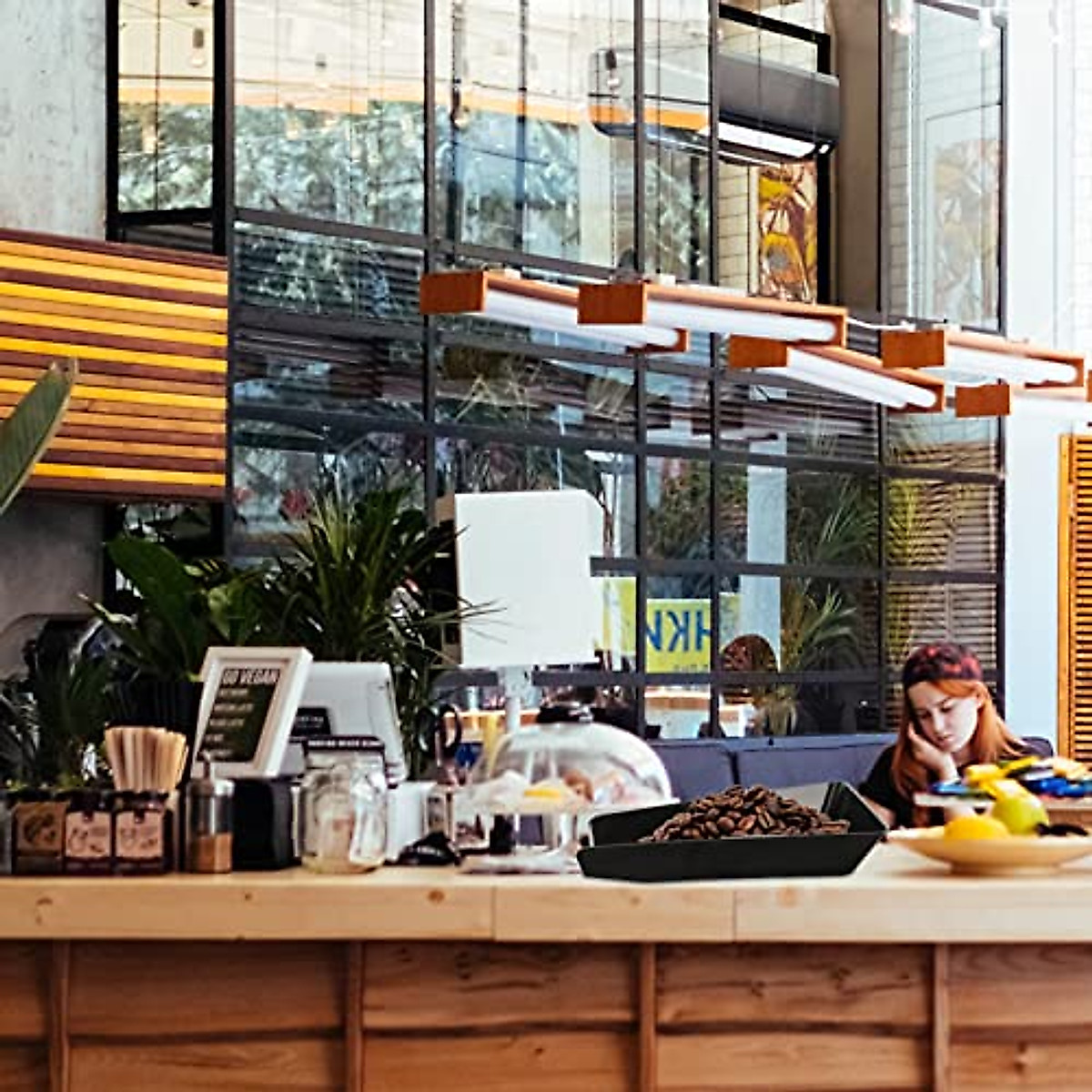 Zerodeko 2 Pcs Coffee Cupping Sample Tray Reusable Plate Plastic Dish for Scooping and Weighing Coffee Beans Home Kitchen Use Black 200g