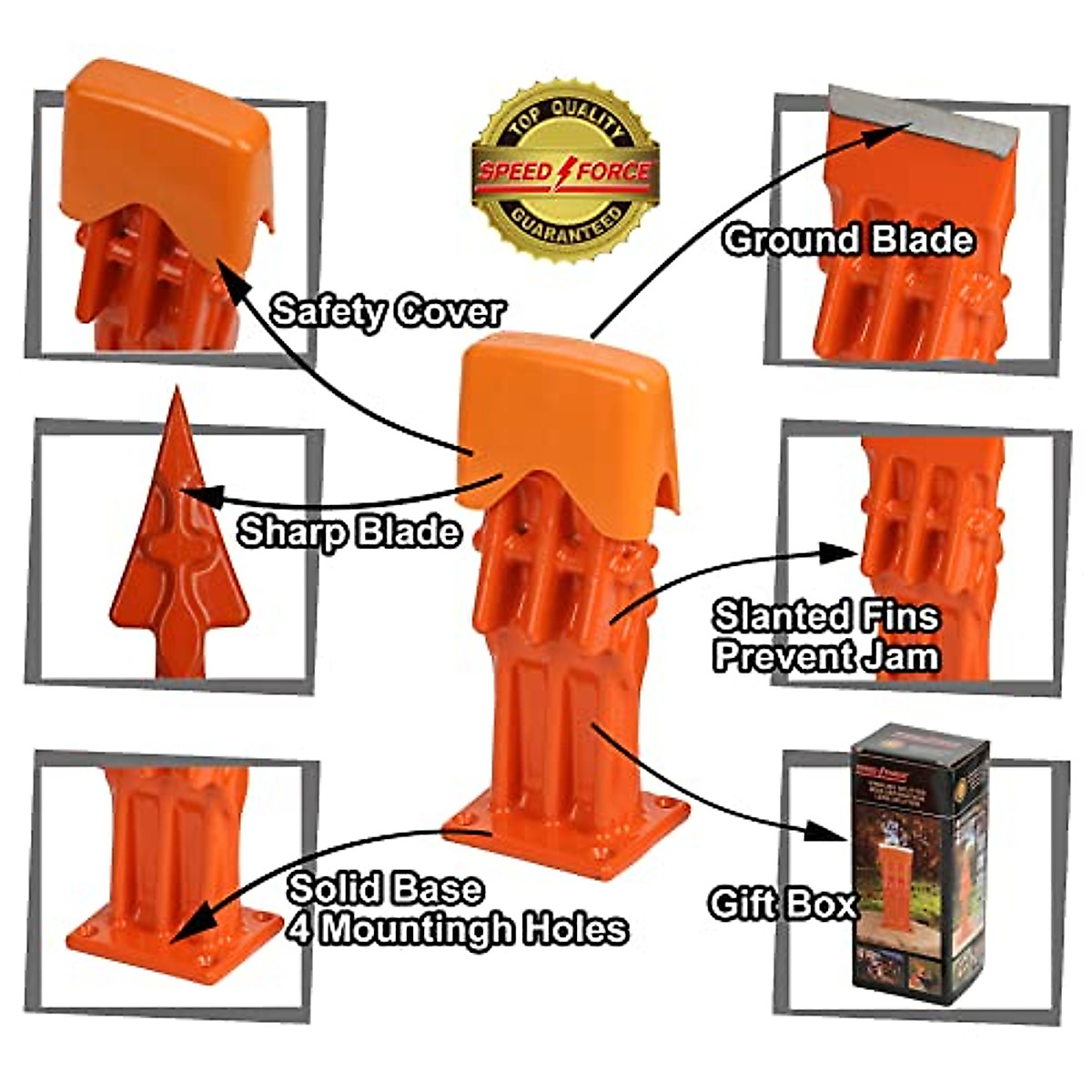 SPEED FORCE Firewood Splitter-Kindling Splitter-Log Splitter-Wood Splitter-Kindling Cracker – No Axe！Wedge Point Splits Firewood