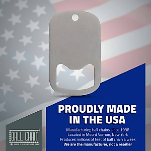 Ball Chain Dog Tag Bottle Openers - Stainless Steel Bottle Opener Keychain - 25 Pieces - Beer Bottle Opener with Middle Slot