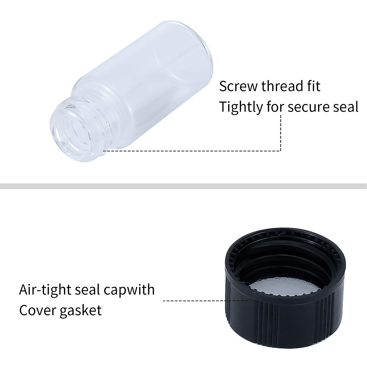 Newzoll 5 ml Clear Glass Bottles for Essential Oils, Chemistry Lab Chemicals, Colognes & Perfumes (10 Pieces)