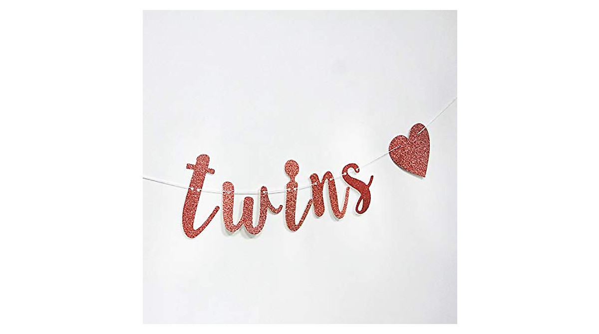 Glitter Twins Banner for Baby Showers & Celebrations | Colorfulparty