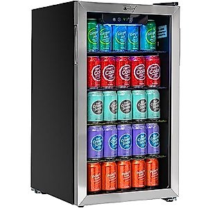 Deco Chef Beverage Refrigerator and Cooler, 118-can, Stainless Steel Triple Pane Glass Door, Temperature Control, 4 Adjustable Shelves, for Home, Apartments, Dorms, Office, Bars