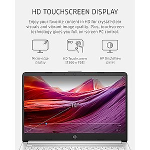 HP Stream 14inch HD Touchscreen Display Laptop, Intel Celeron N4020 Processor, 8GB DDR4 Memory, 128GB Storage (64GB eMMC+64GB Card), WiFi, Bluetooth,1-Year Microsoft 365, Win11, Snow White, W/GaLiMu