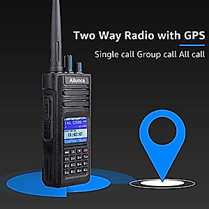 Ailunce HD1 Ham Radio, DMR Handheld Two Way Radio, Dual Band Portable Radio, Digital Radio with GPS, FM Radio 3200mAh Rechargeable SMS, Long Range Walkie Talkie for Hunting Hiking (Black 1 Pack)