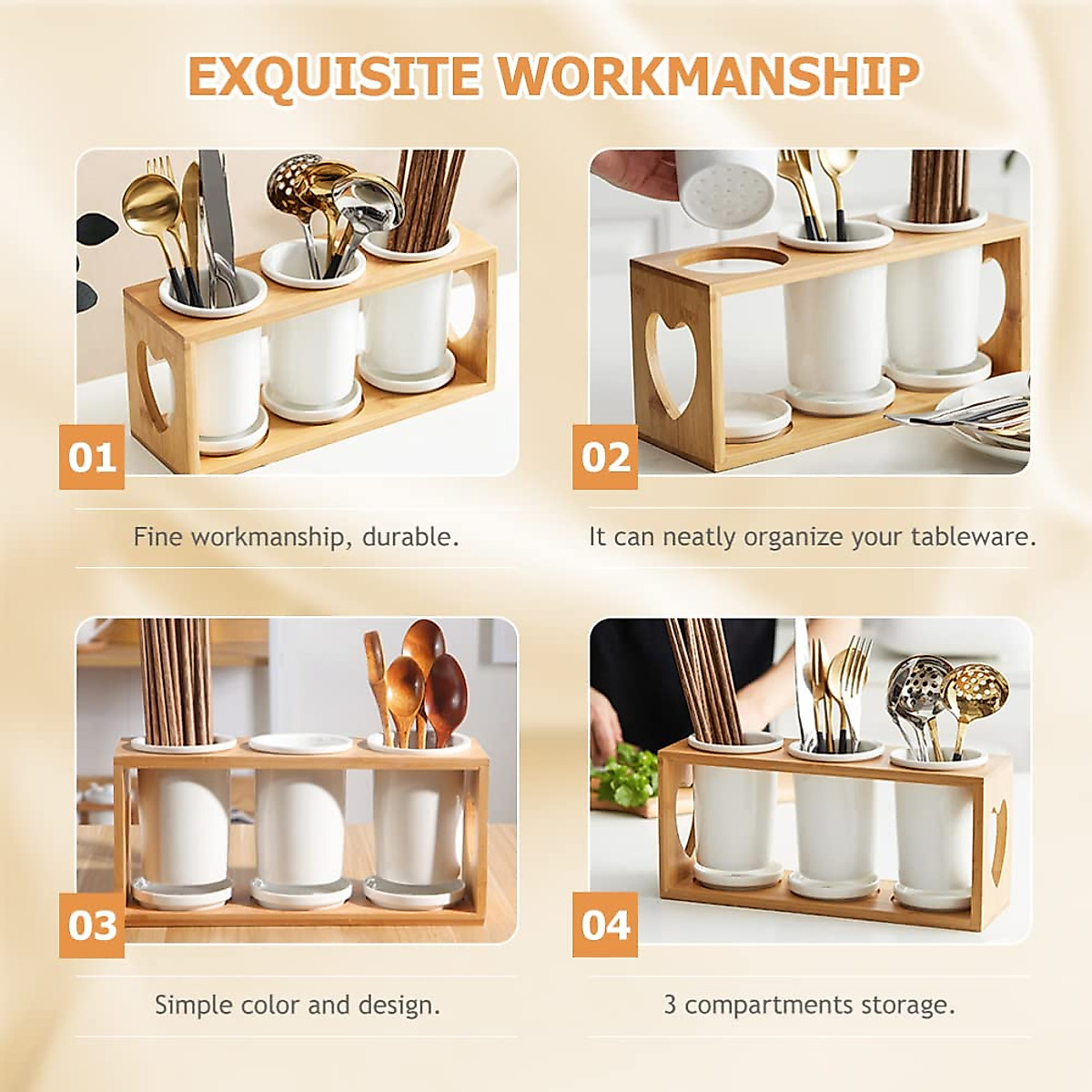 DOITOOL 1 Set Chopstick Holder Cutlery Organizer Flatware Holder Chopsticks Organizer Kitchen Utensil Holder Chopsticks Holder Tableware Organizer Silverware Organizer Flatware Organizer