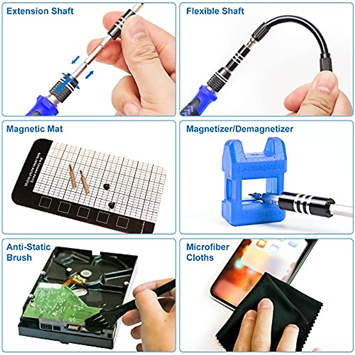 STREBITO Precision Magnetic Screwdriver Set 124-Piece Electronics Tool Kit with 101 Bits, for Computer, Laptop, Cell Phone, PC, MacBook, iPhone, Nintendo Switch, PS4, PS5, Xbox Repair