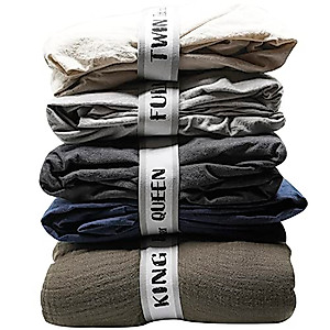 ECOHomes Bed Sheet Organizer and Storage Label Bands | Sheets Set Organizers for Linen Closet - Elastic Bedding Sheet Keepers Straps for Foldable Bedsheet, Pillow Case, Duvet (King 4PCs Pack | Cream)