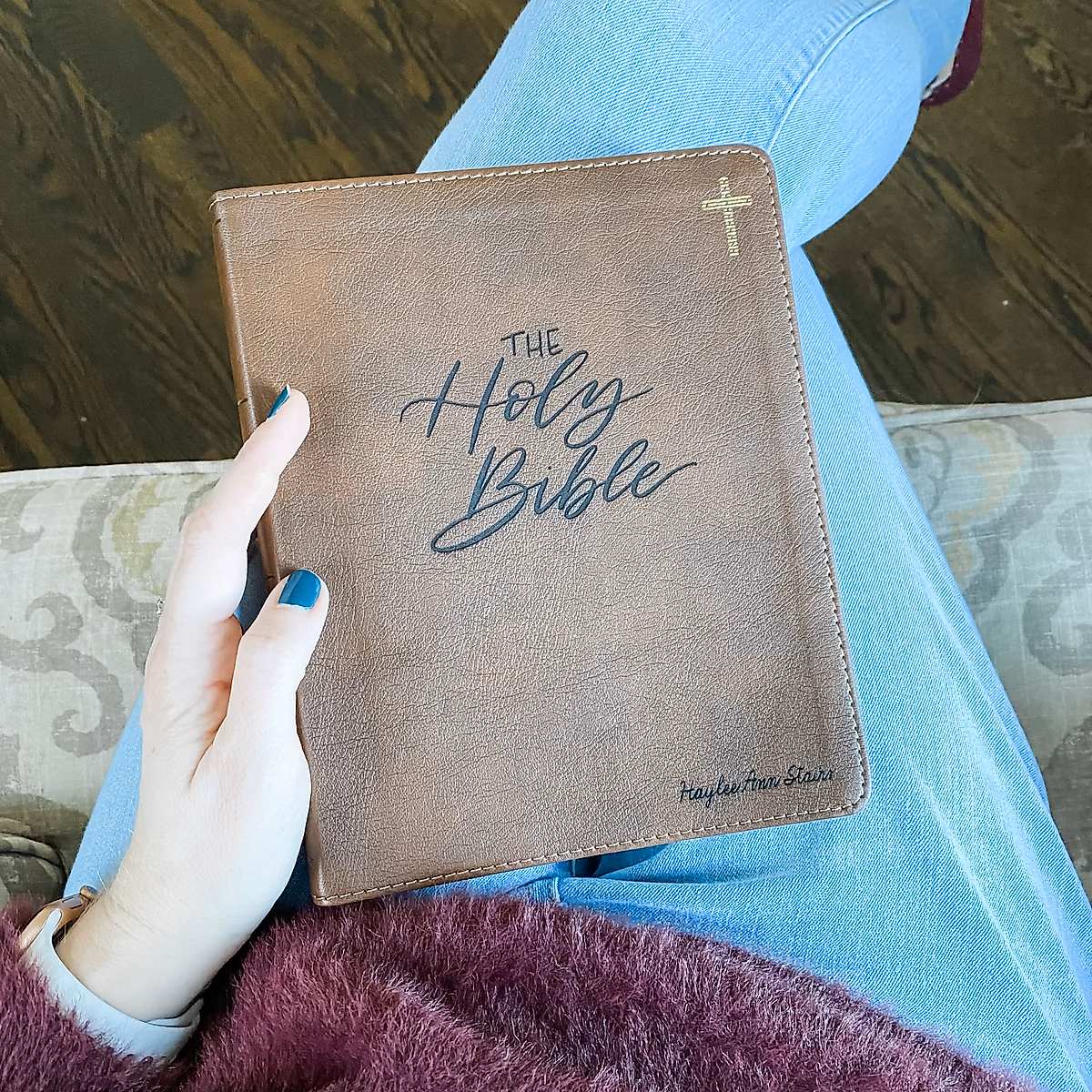 Hand Lettered and Laser Engraved NIV Journaling Bible, Personalized Gift, Custom Name Engraving Available