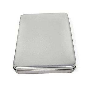 (2 Pack) Tin Container, Large (7.25" x 5.25" x 1") by Crafftin - Hinged, Metal Rectangular tins for Crafts, Survival Supplies, Kitchen Storage, and General Organization