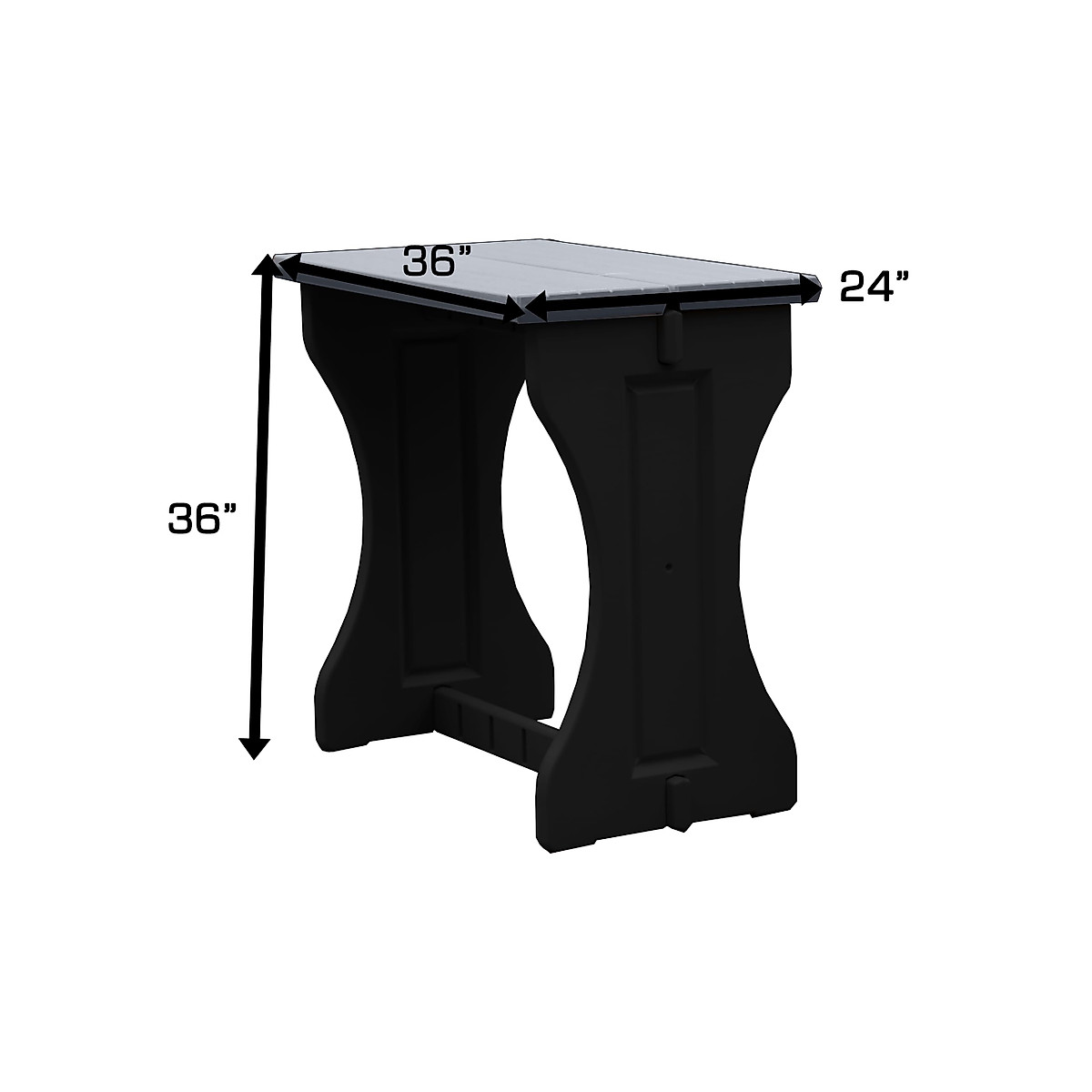 Leisure Accents Single Bar Set Includes 2 Barstools Deep Grey Top & Black Base Ideal for Patio Hot Tub Area Backyard Durable WeatherResistant Design Easy Nohardware Assembly Proudly Made in USA