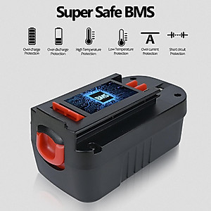 Qwenoer 18V 6.0h HPB18 Lithium Battery Replacement for Black and Decker 18V Battery 244760-00 HPB18 Battery A1718 A18 A18E A18NH HPB18-OPE FS180BX FS18BX FS18FL FSB18 Firestorm 18V Battery