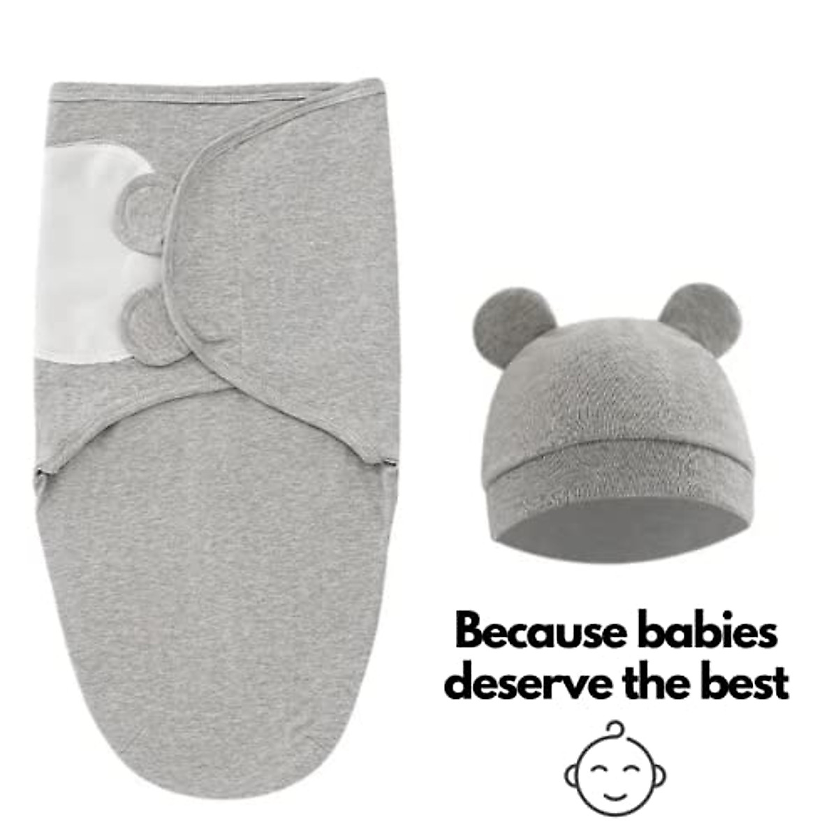 Swaddle King Easy Swaddle Wraps with Matching Hats, Pack of 6 (3 Wraps + 3 Hats), Cotton Knit Baby Wrap, Newborn Wearable Swaddle Sleep Sack, Size 0-3 Months, Small