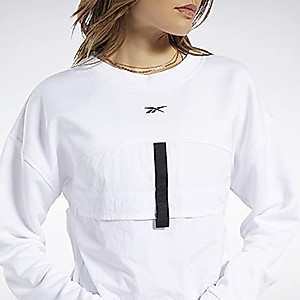 Reebok Training Supply Midlayer Crew, White, Medium