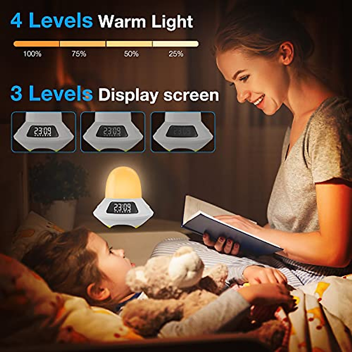 Deerdance White Noise Machine with Alarm Clock, 10 High Fidelity Soothing Sounds with Night Light,Timer and Memory Function, Portable Sleep Sound Machine for Baby Kids Adults