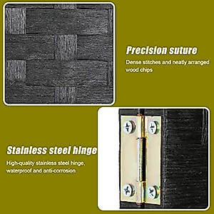 Wood Screen Folding Screen Room Dividers 4-Panel Mesh Woven Design Privacy Room Partition Wooden Screen