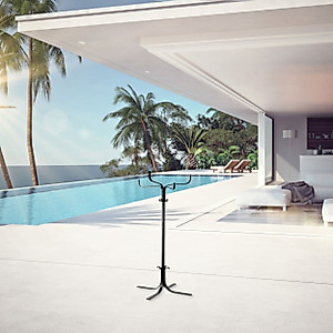 BIRDROCK HOME Outdoor Pool Towel Rack with 4 Bars & 4 Hooks | Ideal for Poolside, Hot Tub, Spa, Patio, & Indoor Use | Heavy-Duty Metal Drying Stand for Wet Bathing Suits, Towels & Accessories | 45" H