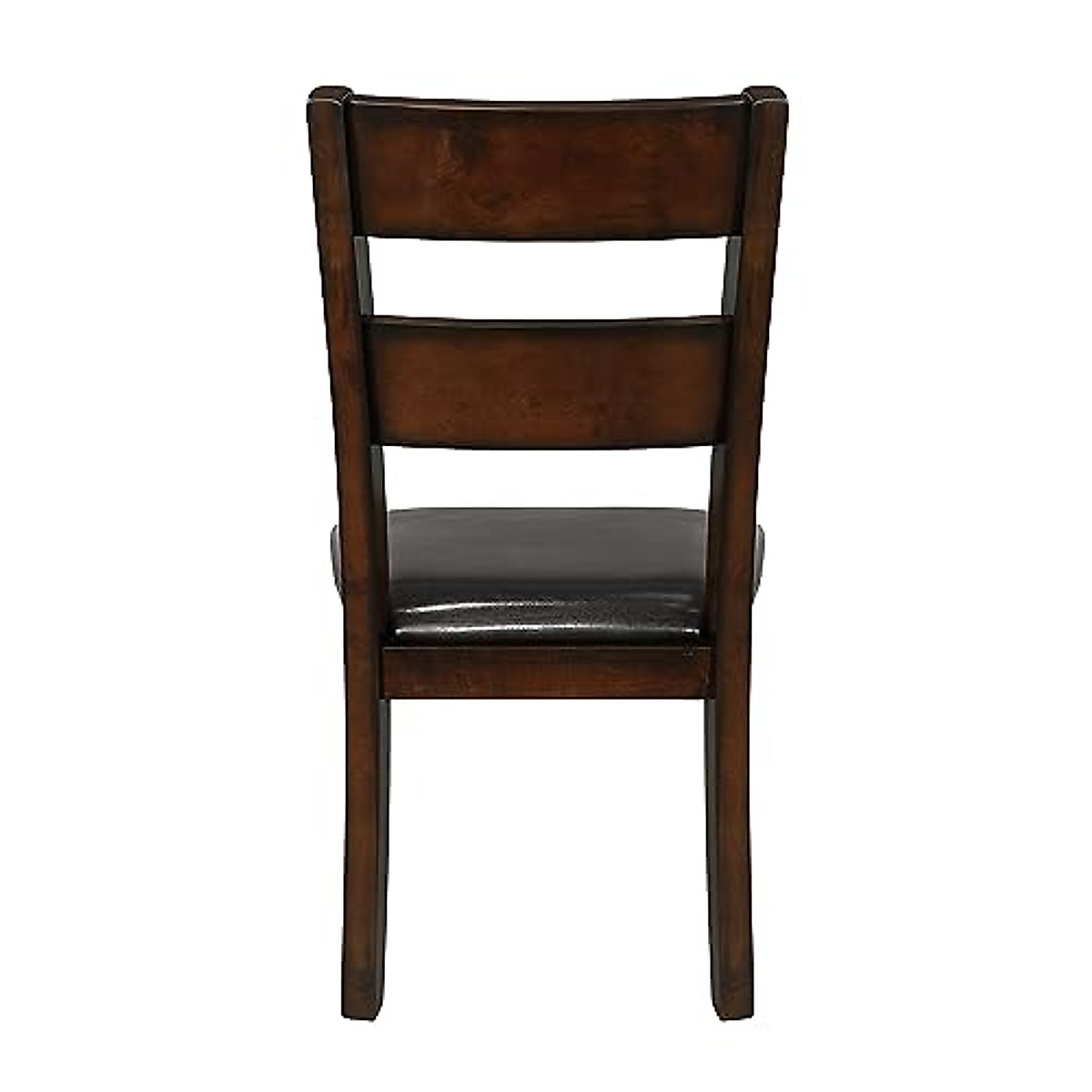 Tidyard Cherry Finish Classic Style Set of 2 Side Chairs Mango Veneer Faux Leather Upholstered Transitional for Kitchen Dining Room Living Room Home Furniture