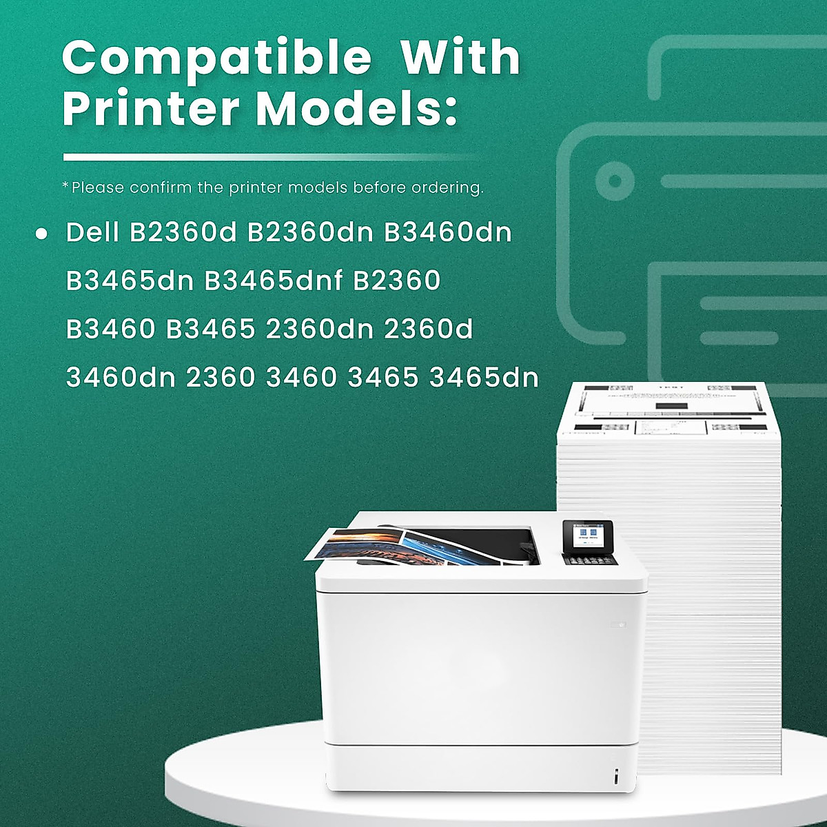 GREENBOX Compatible M11XH High Yield Black Toner Cartridge Replacement for Dell M11XH 331-9805 for Dell B2360d B2360dn B3460dn B3465dn B3465dnf Laser Printer (8,500 Pages High Yield, Black, 1-Pack)