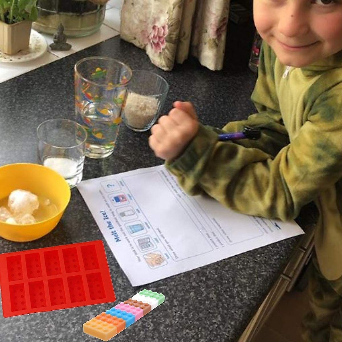 Metal Ice Cube Trays for Freezer with Easy Release Handle,and Building Brick Ice Tray or Candy Mold for Lego Fans,2pcs Ice Freezer Molds