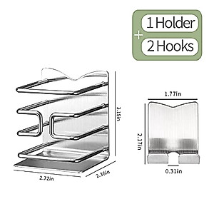 Electric Razor Holder Wall Mounted,Toothbrush Holder,with Shaver Hook Hanger 2 Pack,Stainless Steel Self Adhesive Shower Storage Razor Shelves and Hooks,Razor Shaver Accessory Organizer for Bathroom