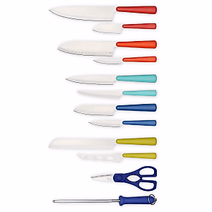 Cambridge Silversmiths Merengue 13-Piece Fiesta Cutlery Set with Block