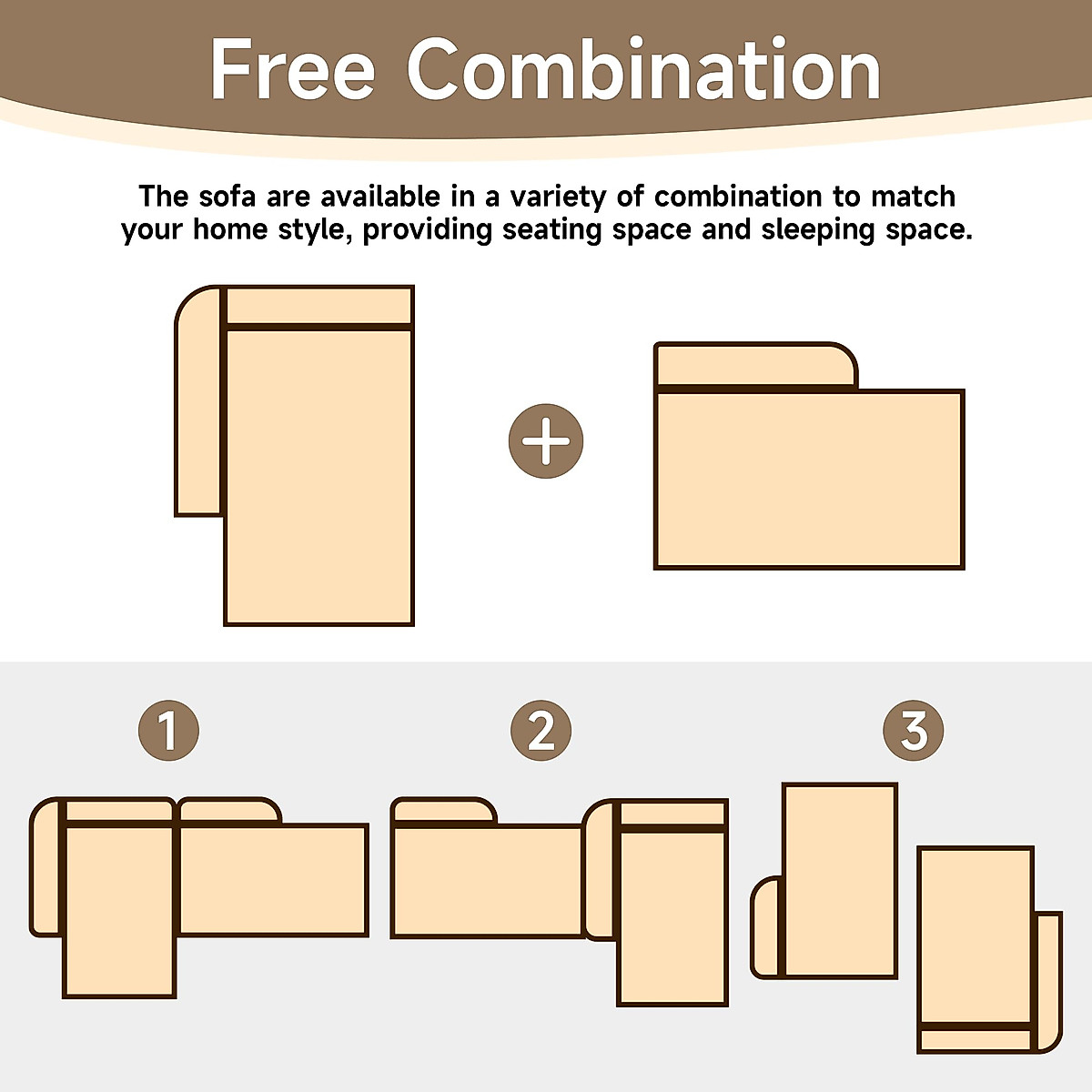 VASOENY 105.5 X 60.2'' L Shaped Sectional Sofa, Sherpa Fabric L Shaped Couch, 3 Seat Corner Sofa Couch, Modern Upholstered Couch with 4 Pillow Left Hand Lounge for Living Room, Office