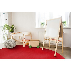 Joy Carpets Endurance Solid Colored Area Rug in Color Red, 6' x 9' Oval