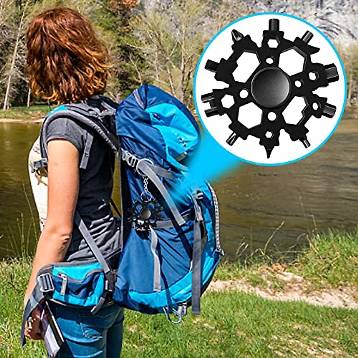 Gifts for Men/Dad ,Stocking Stuffers For Men,from Daughter Son,Christmas Gifts for Fathers day,Snowflake Multitool ,22-in-1 Multi tool with Fidget Spinner Function.Multitool for Cycling,Skiing,Outdoor
