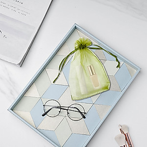 ANSLEY SHOP 100pcs 4x6 Inches Drawstrings Organza Gift Candy Bags Wedding Favors Bags (Grass Green)