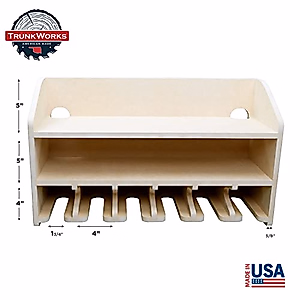 TrunkWorks Heavy Duty 6 Bay Cordless Drill Wall Mount Organizer Shelf Storage & Battery Charging Station - Gifts for Dad/Men